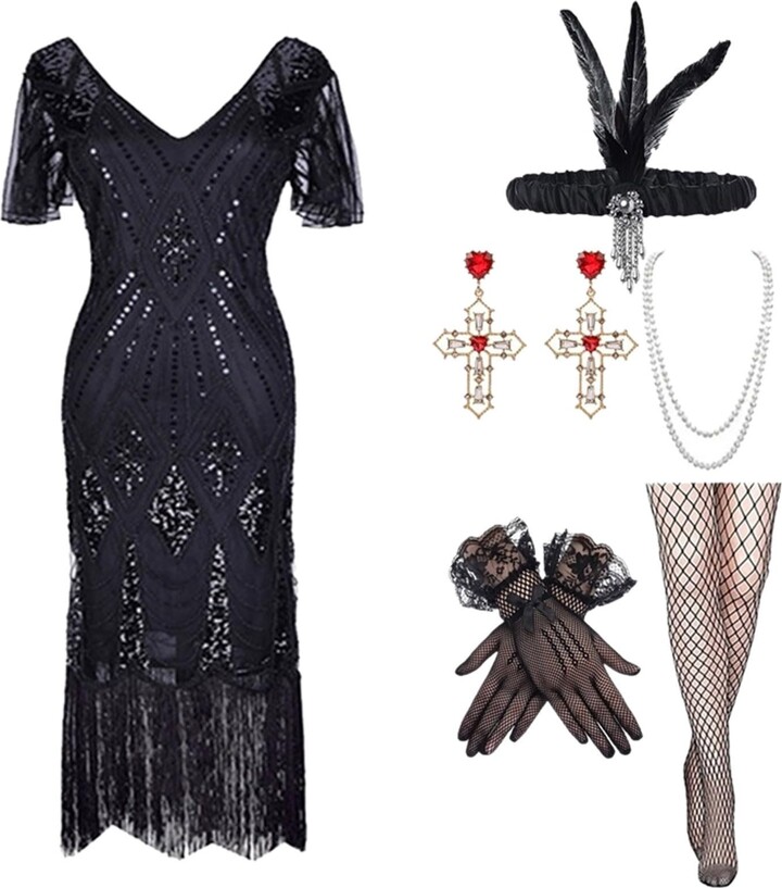 Generic 1920s Flapper Dress with Sequins and Beads - ShopStyle