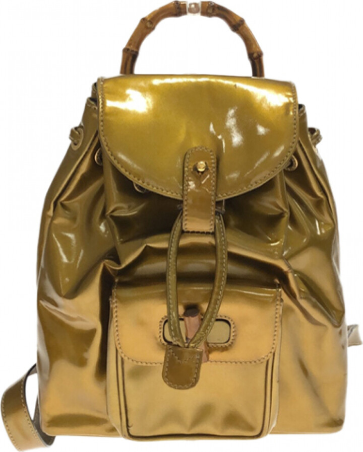 Gucci Bamboo patent leather backpack - ShopStyle