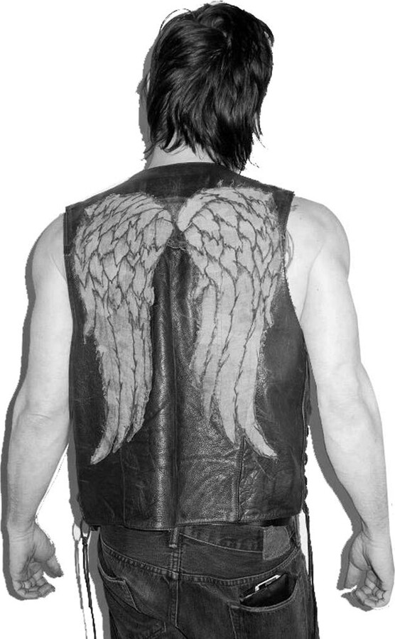 Fashion_First Mens Daryl Dixon Governor Angel Wings Motorbike Leather ...