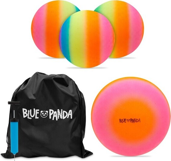 Blue Panda 4 Pack Playground Kick Balls for Kids, Four Square Toy with ...
