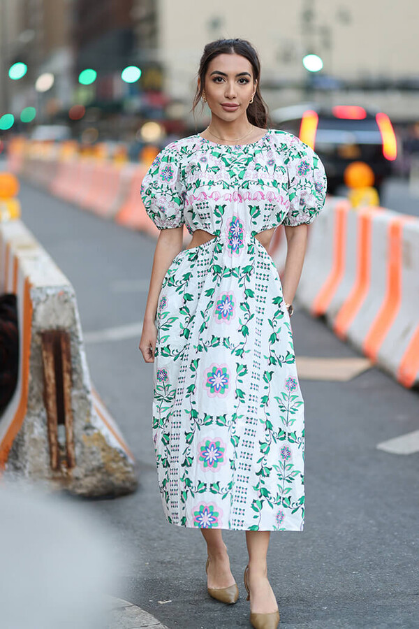 Jessie Zhao Danielle Green Garden Midi Dress - ShopStyle