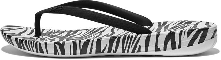 FitFlop Iqushion Zebra-Print Ergonomic Flip-Flops - ShopStyle