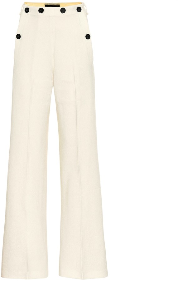 Roland Mouret Palmetto wool-crepe flared pants - ShopStyle