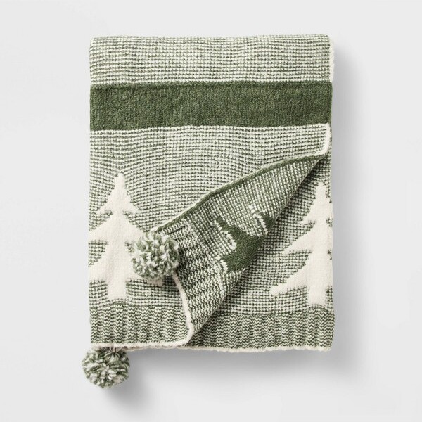 Threshold designed w/Studio McGee Knit Tree with Tassels Throw Blanket ...