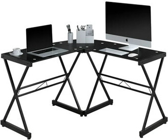 Inbox Zero Madgie Glass L-Shaped Desk - ShopStyle