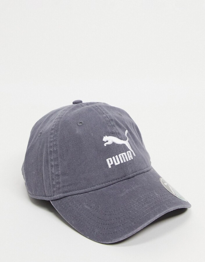 Puma logo cap in gray - ShopStyle Hats
