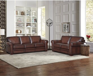 Hydeline Usa Hydeline Brookfield Top Grain Leather Sofa Set Sofa And