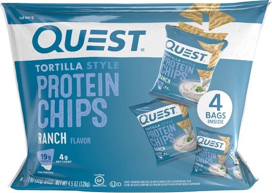 Quest Nutrition Tortilla Style Protein Chips - Ranch - 4pk/1.1oz ...