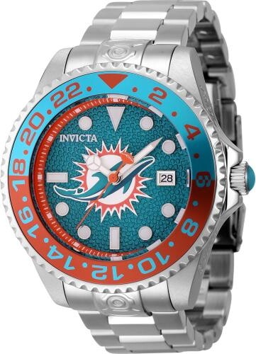 Invicta Men's 45029 Nfl Miami Dolphins Automatic 3 Hand Orange, Green ...