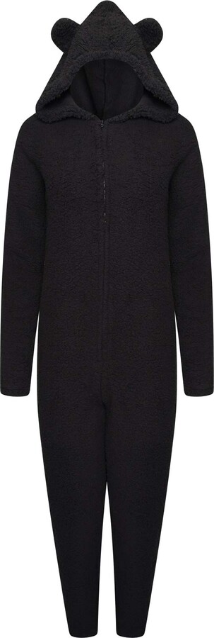 Lora Dora Womens Teddy Bear Onesie Black Small - ShopStyle Lingerie ...