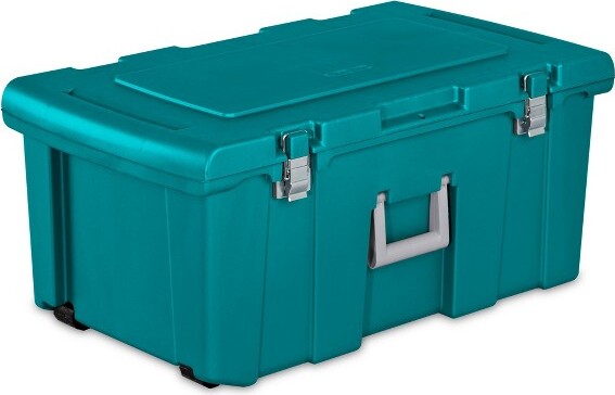 Sterilite 16 Gallon Lockable Storage Tote Footlocker Toolbox Container ...