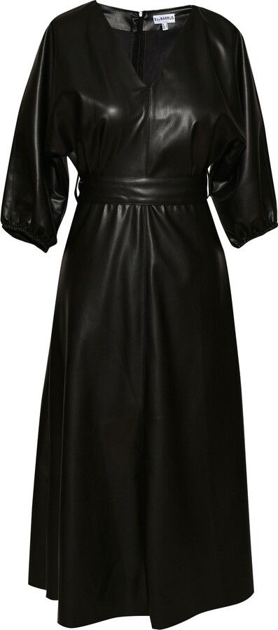 Barrus London - Lady lady Faux Leather Self Tie Belt Midi Dress - ShopStyle