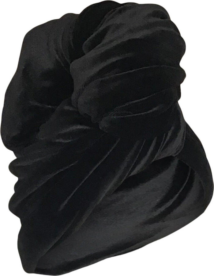 Romer Millinery Twisturban Turban In Black Velvet - ShopStyle Hats