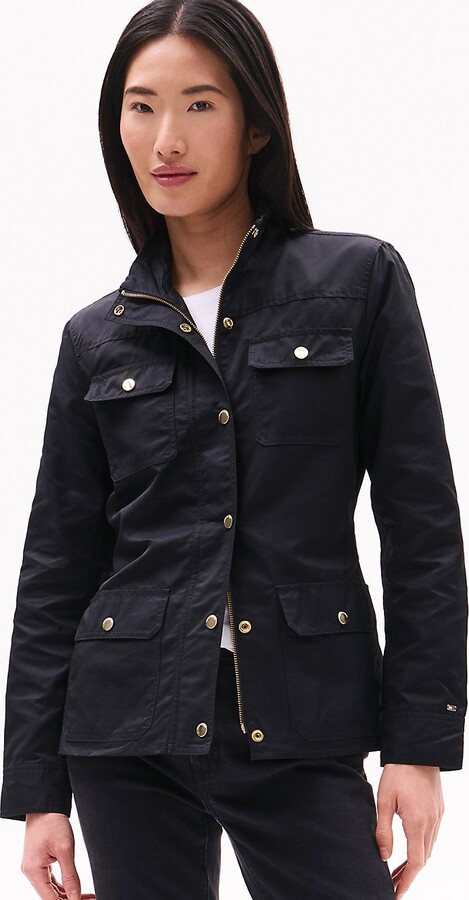 Tommy Hilfiger Women's Waxed Utility Jacket - Black - L - ShopStyle