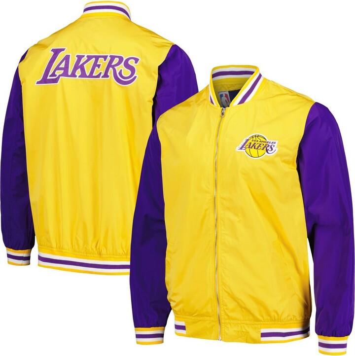 Men's Jh Design Yellow Los Angeles Lakers Full-Zip Bomber Jacket ...