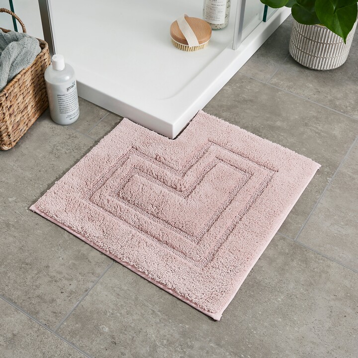 Dunelm Luxury Cotton L Shaped Shower Mat Pink - ShopStyle