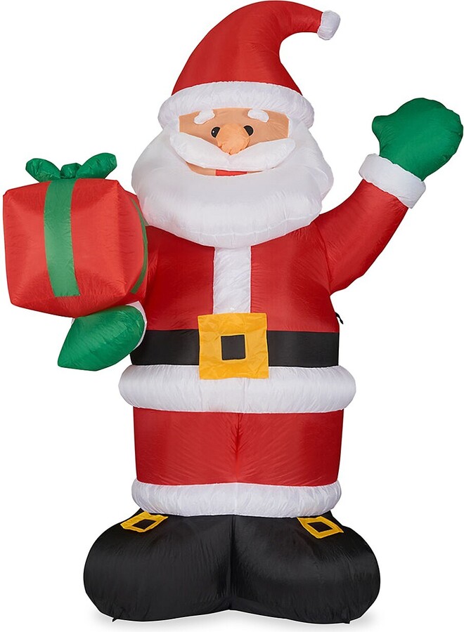Fraser Hill Farms 10-Foot Tall Santa Claus with Gift Blow Up Inflatable ...