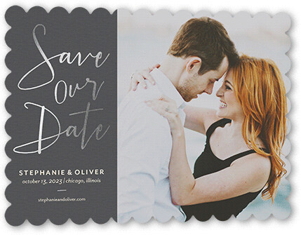 Shutterfly Save the Date Cards: Shining Date, Grey, Silver Foil, 5x7 ...