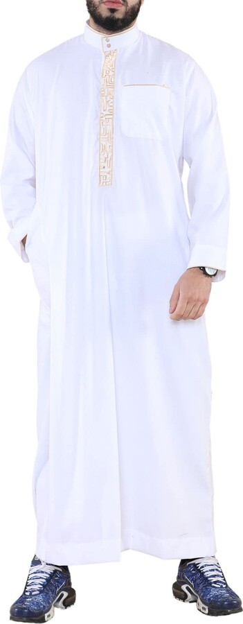 TruClothing Mens Thobe Jubba Nehru Stand Collar Islamic Clothing Muslim ...