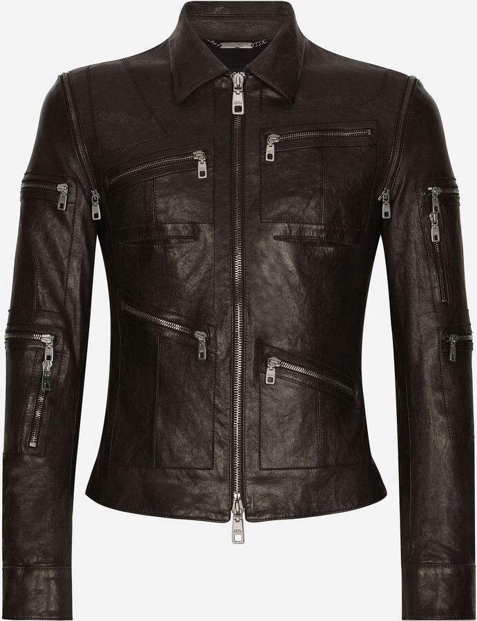 Dolce & Gabbana Washed leather jacket - ShopStyle