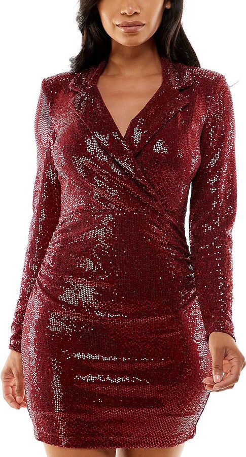 Emerald Sundae Womens Notch Collar Mini Bodycon Dress - ShopStyle