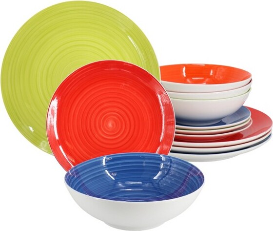 HomeTrends kids Hometrends Crenshaw 12 Piece Fine Ceramic Dinnerware ...