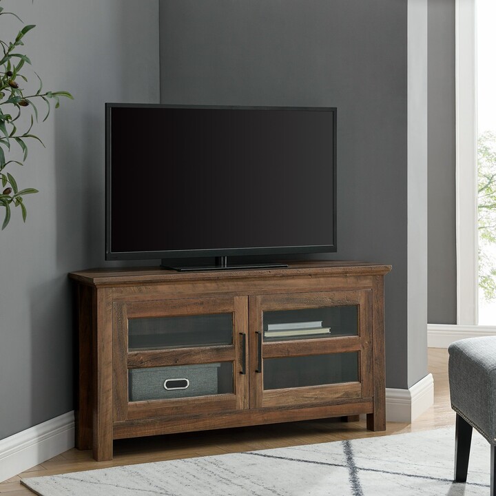 Howcool Modern Farmhouse Corner TV Stand for TVs up to 48", Reclaimed ...