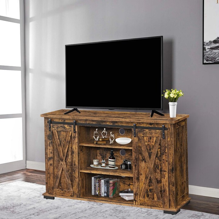 IGEMAN Contemporary TV Stand Modern TV Console Table with Sliding Doors ...