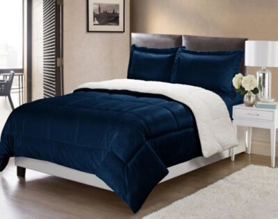 Cathay Home, Inc Ultimate Luxury Reversible Micromink Sherpa Bedding ...