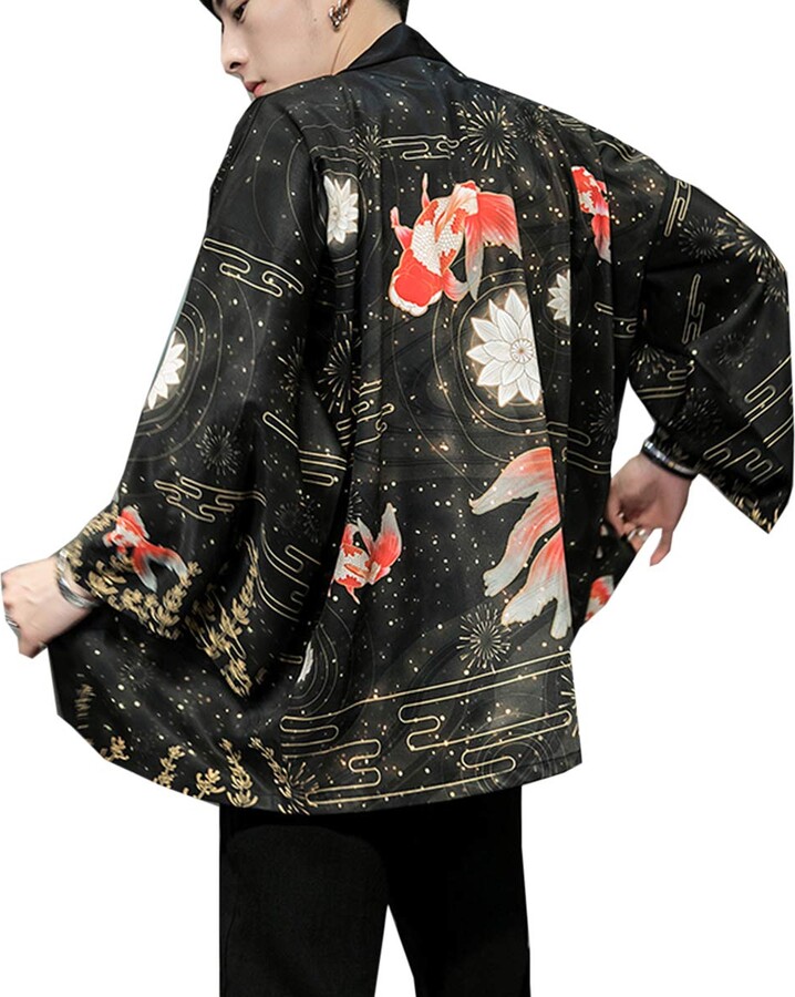 Seidarise Men's Haori Jacket Kimono Cardigan Yukata Noragi Happi Coat ...