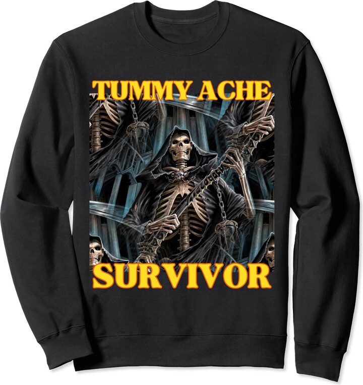 Hard Cool Skeleton Memes Tummy Ache Survivor Funny Cool Edgy Hard ...
