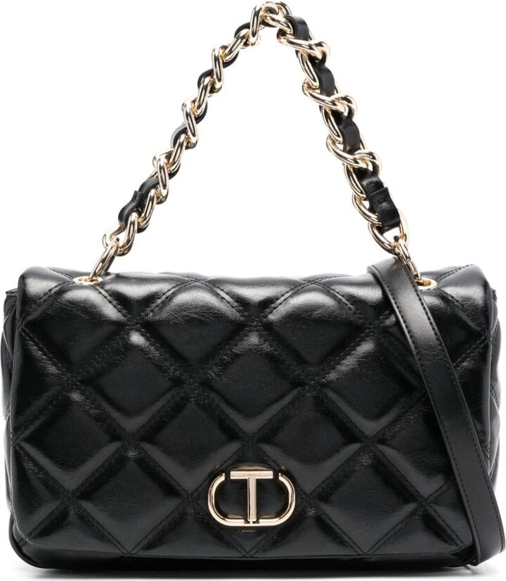 Twin-Set Logo-Plaque Quilted Tote Bag - ShopStyle