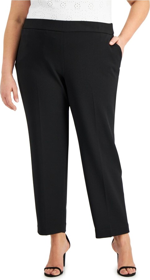 Kasper Plus Womens Textured Mid Rise Dress Pants - ShopStyle