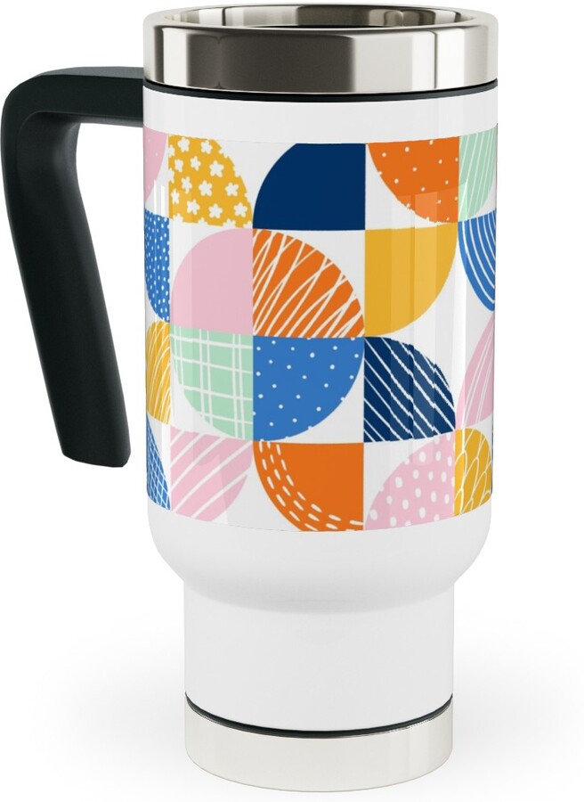 Shutterfly Travel Mug with Handle: Modern Quilt Pattern - Multi, 17oz - ShopStyle Drinkware ...