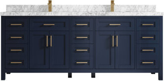 Willow Collections Cambridge 84 In. W X 22 In. D Double Sink Bathroom ...