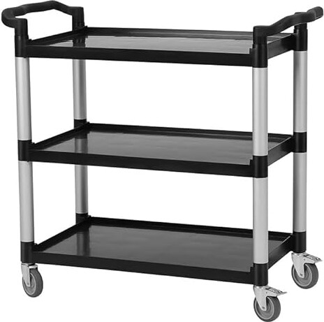 Towallmark Service Cart Heavy Duty 3-Shelf Rolling Utility/Push Cart ...