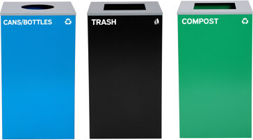 Alpine Industries 29 Gallon Steel Open Top Cans/Bottles Recycle Compost ...