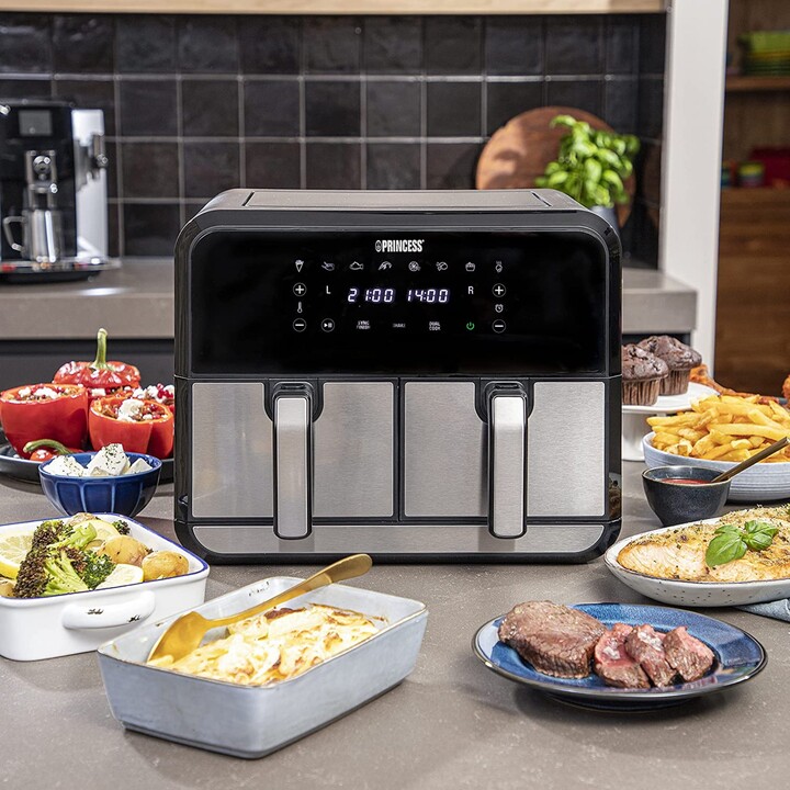 Princess 8L Double Basket Aerofryer Black - ShopStyle Air & Deep Fryers