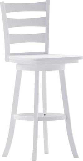 Emma and Oliver Classic Ladderback Bar Height Dining Stool in whitewash ...