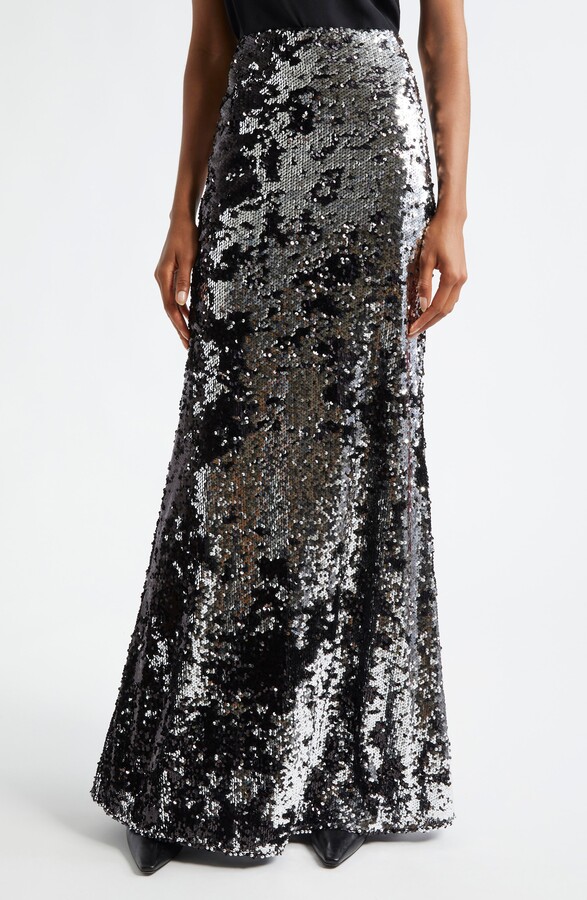 L'Agence Zeta Sequin Maxi Skirt - ShopStyle