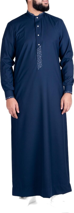 alqamees Mens Thobe Exclusive Long Sleeve Kaftan Traditional Islamic ...