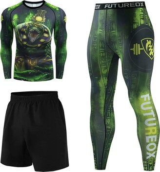 Fossean Mens Compression Set 3 Pcs Mens Fitness Gym Clothing Set Gym ...