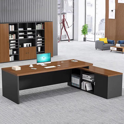 My Lux Decor Drawers Corner Office Desk Dark European L Shaped European ...