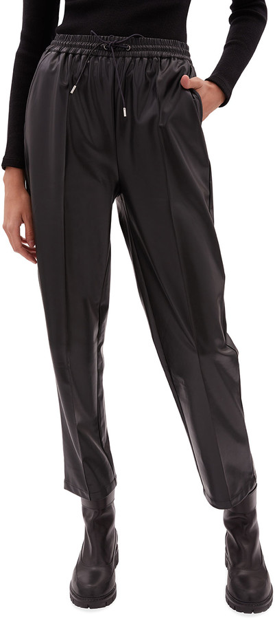 JONATHAN SIMKHAI STANDARD Tay Stretch Vegan-Leather Jogger Pants ...