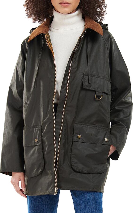 Barbour Highclere Hooded Waxed Jacket - ShopStyle