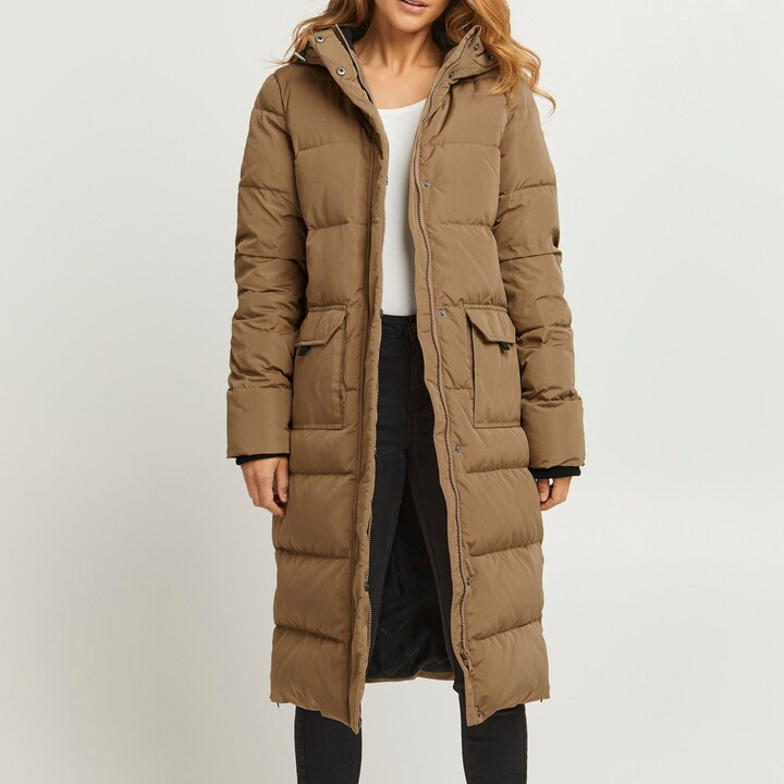 Fransa Longline Padded Coat - Malt Ball - ShopStyle