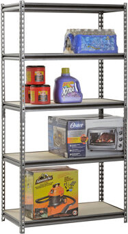 Muscle Rack 72" H x 36" W x 18" D 5 Shelf Z-Beam Boltless Shelving Unit ...