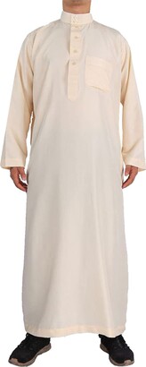 MODSGUE Islamic Clothing Men's Muslim Tunics Ethnic Dressing Gown Saudi ...