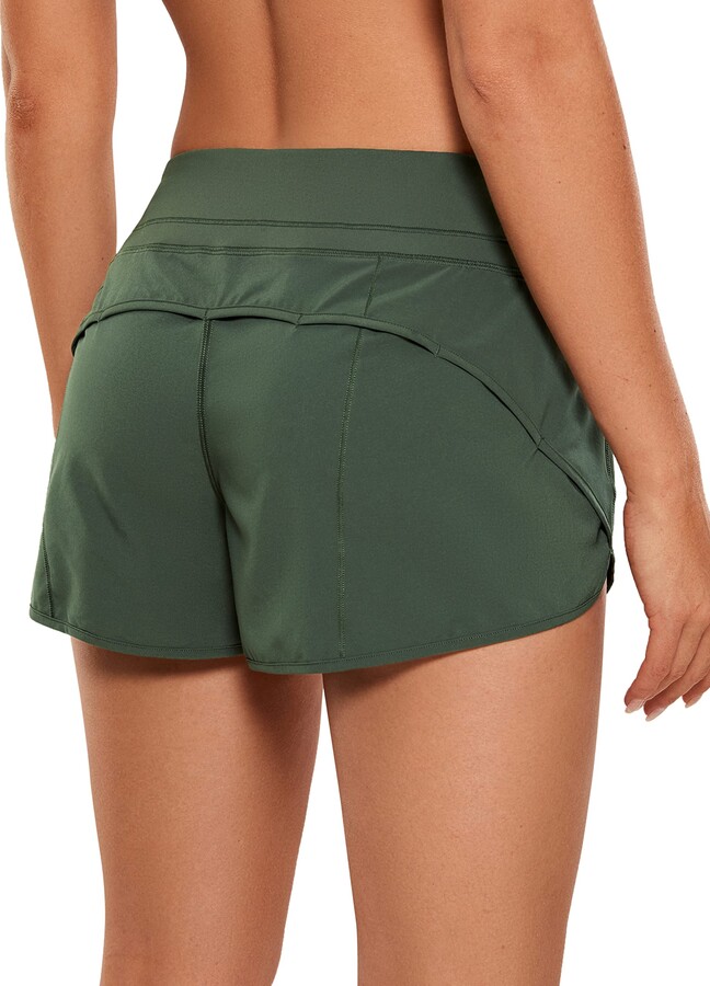 CRZ YOGA Women's Workout Sports Running Active Shorts with Zip Pocket ...