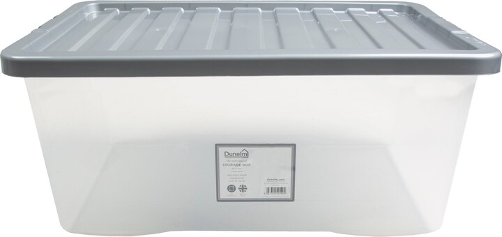 Dunelm 45L Silver Plastic Storage Box Silver - ShopStyle